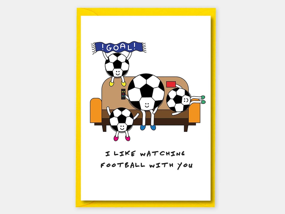 Funny Football Fan Card Gift I Like Watching Football With You Birthday ...