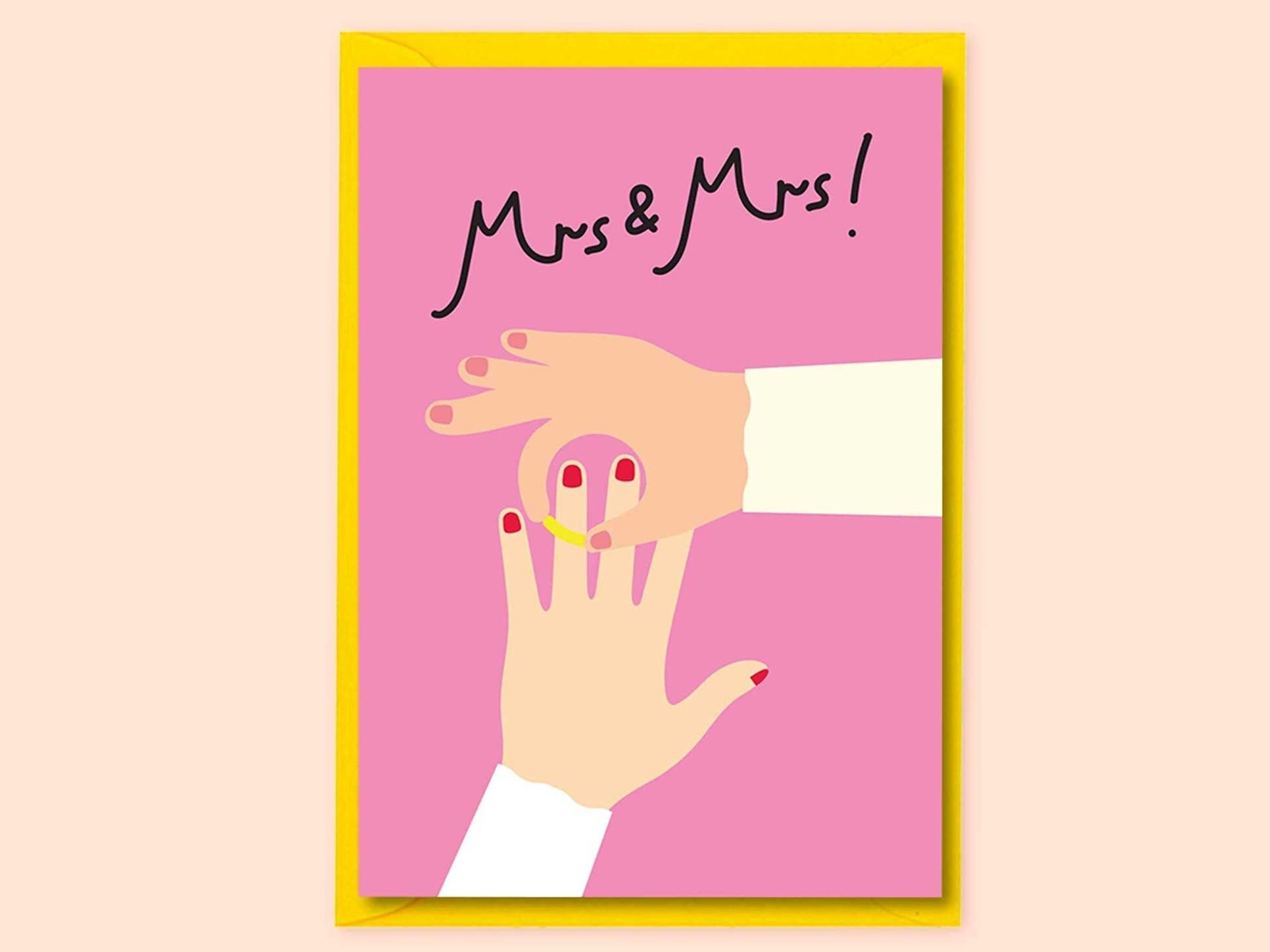 Lesbian Wedding Card Mrs And Mrs Card Congratulations For Two Etsy