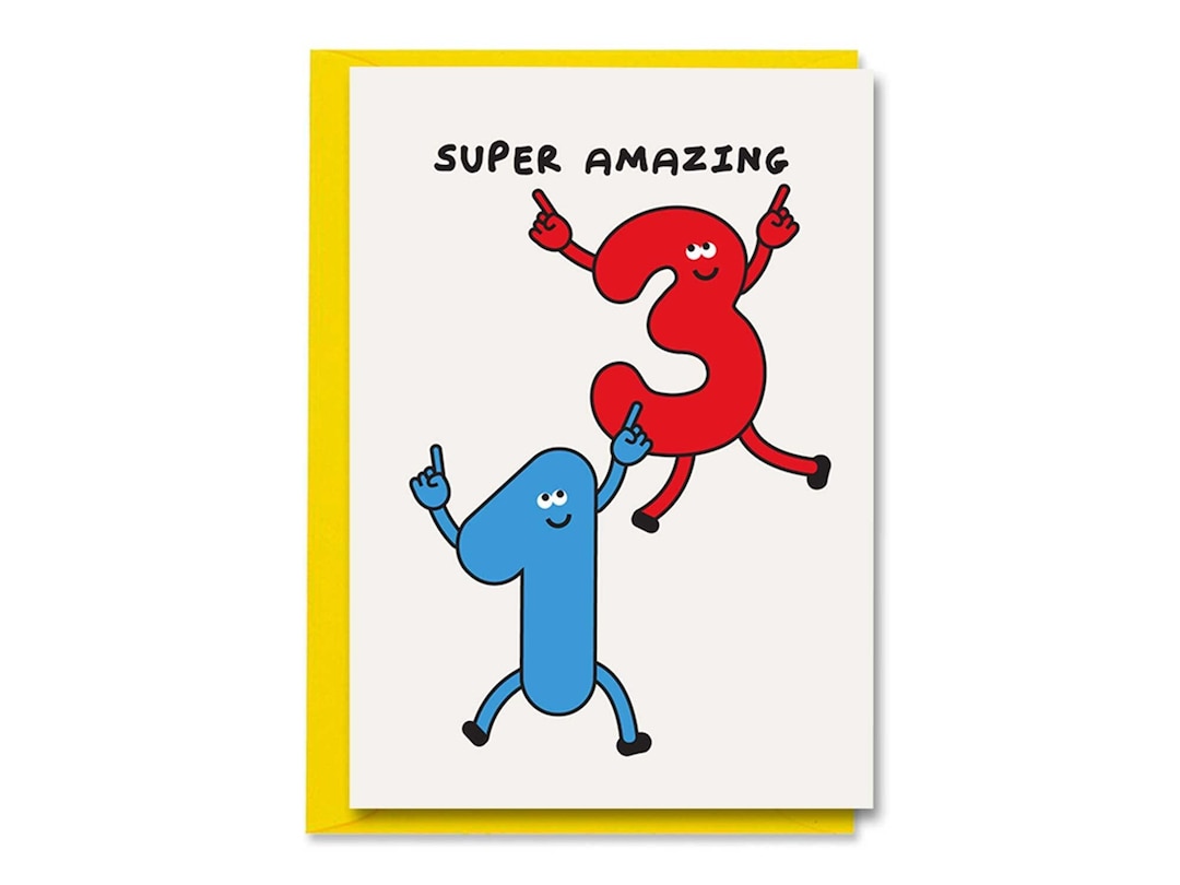 13th Birthday Card Super Amazing Cute Fun Age 13 Card, Teen Girl, Boy ...