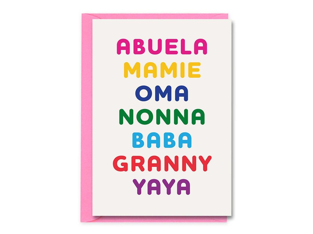 Granny Multi-language Grandmother Card Gran Birthday Card - Etsy