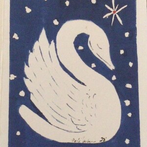 Watercolor Holiday Cards of a Beautiful Swan in the Snow - Etsy