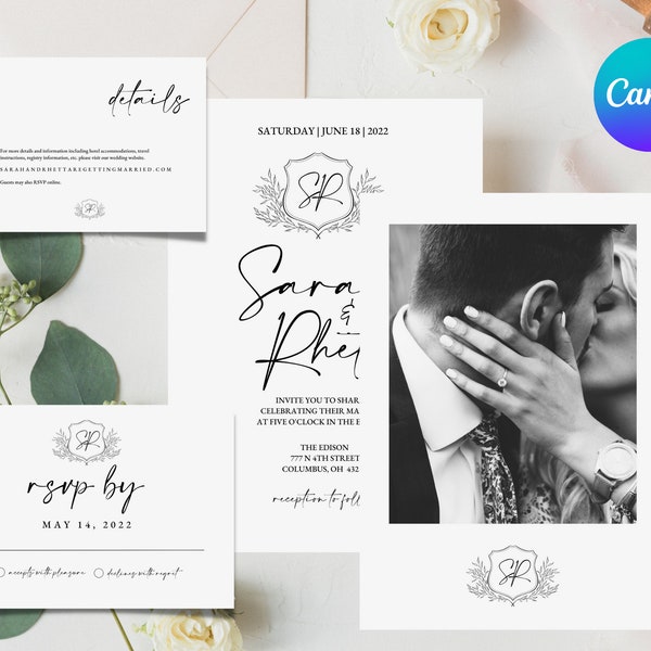 Monogram Invitation - Etsy