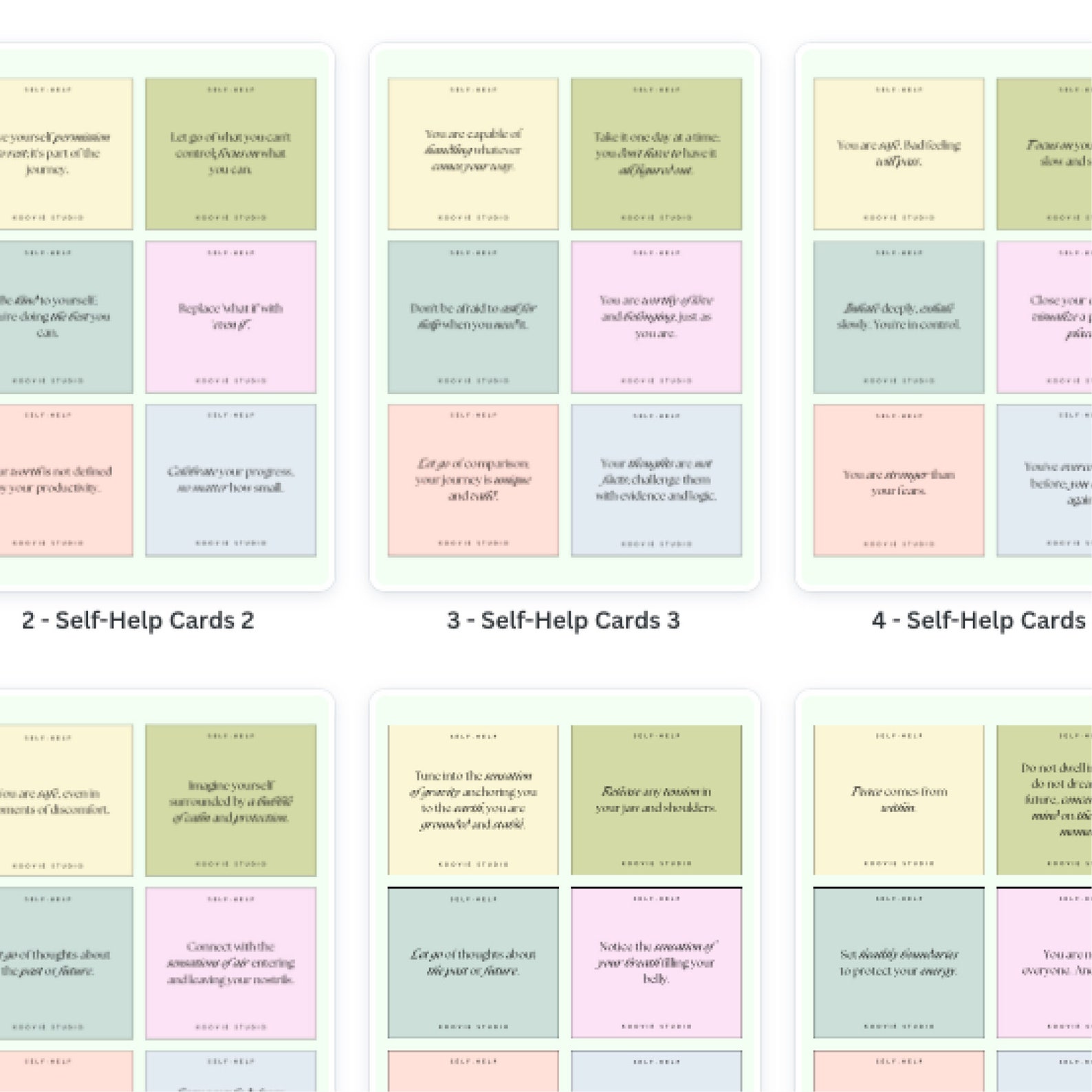 Anxiety Relief Cards, Set of 60, Motivational Sentences, Self-care ...