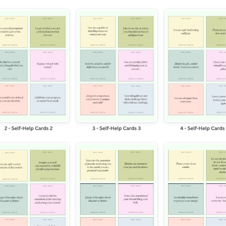 Anxiety Relief Cards, Set of 60, Motivational Sentences, Self-care ...