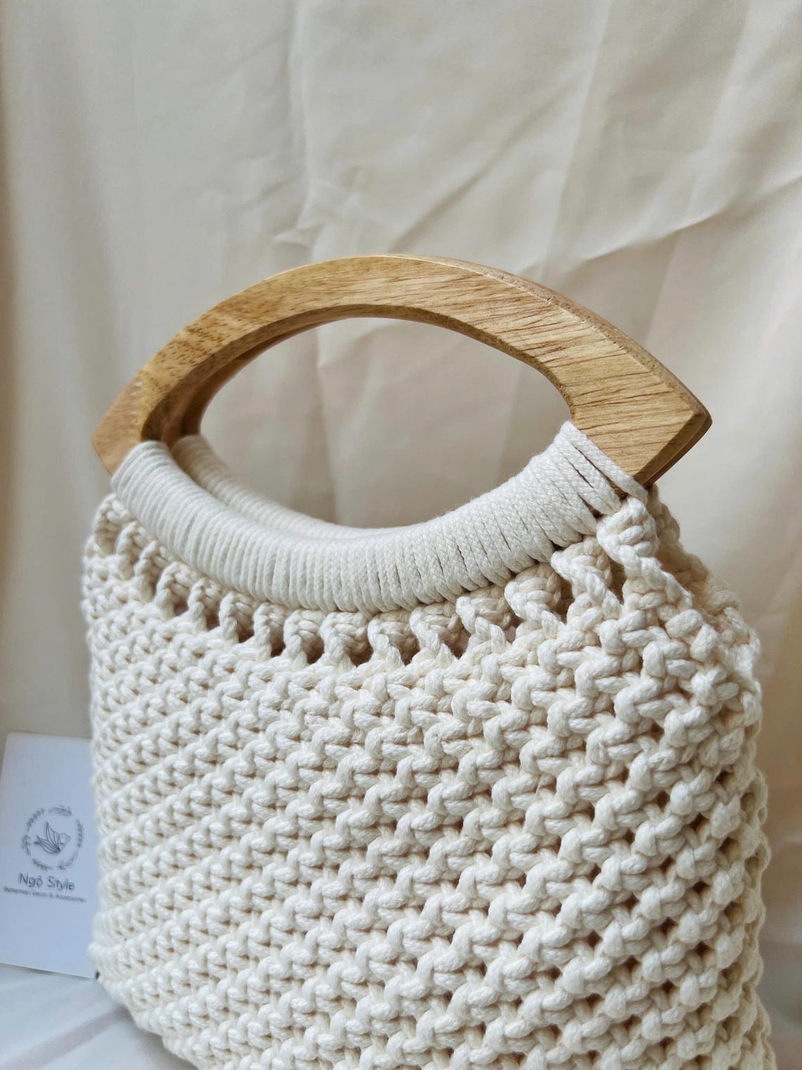 MACRAME BAG, Macrame Clutch, Macrame Top Handle Bag, Macrame Bag With ...