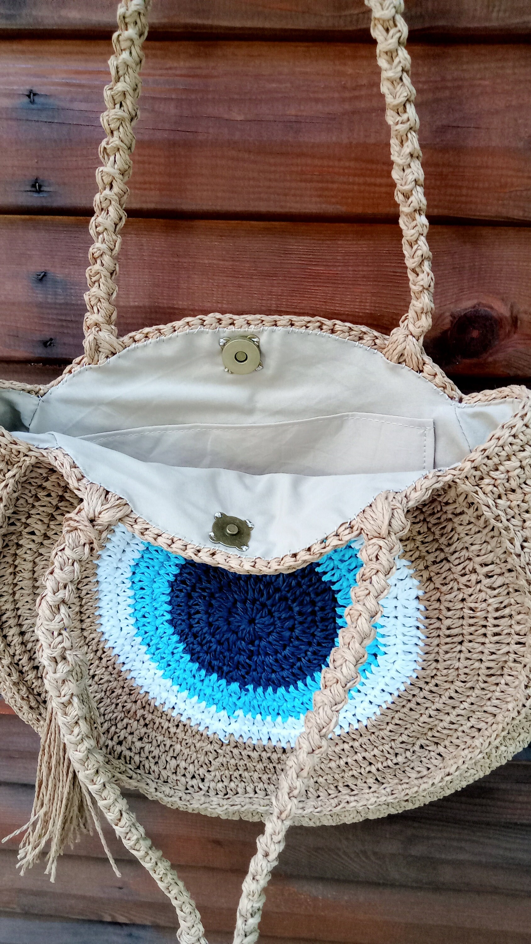 Evil Eye Straw Purse, Straw Round Bag, Summer Straw Bag, Paper Yarn ...