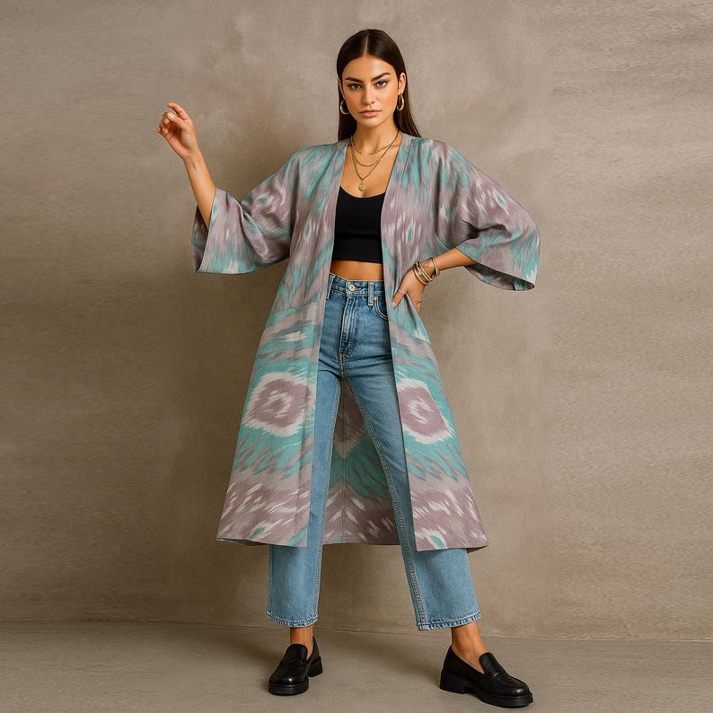 Ikat Pattern Ottoman Kaftan: Vintage Style Dress Fabric - Etsy