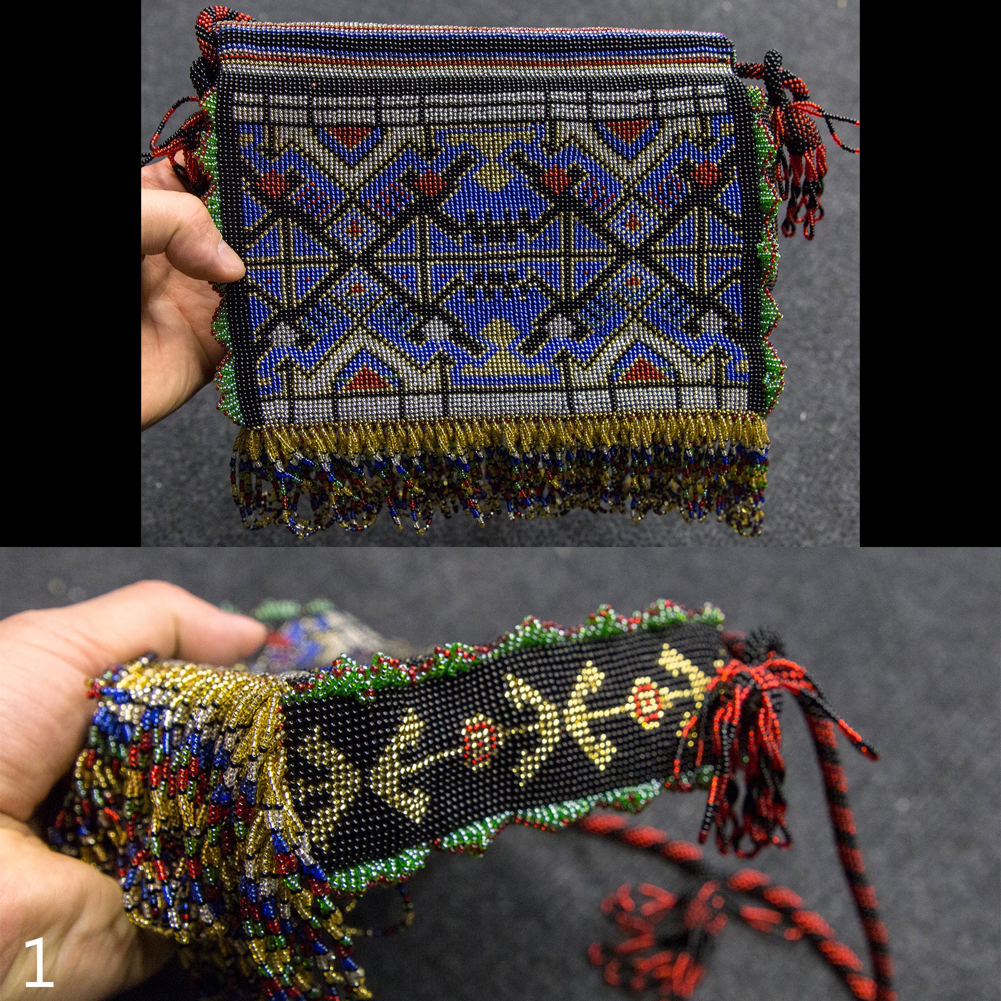 Beaded Coin Purse Beadwork Coin Purse, Embroidery, Antiques Textile ...