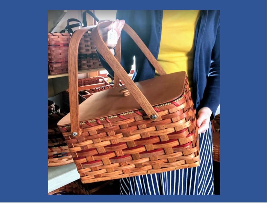 Amish Woven Picnic Basket With Handles, Handmade in Ohio - Etsy