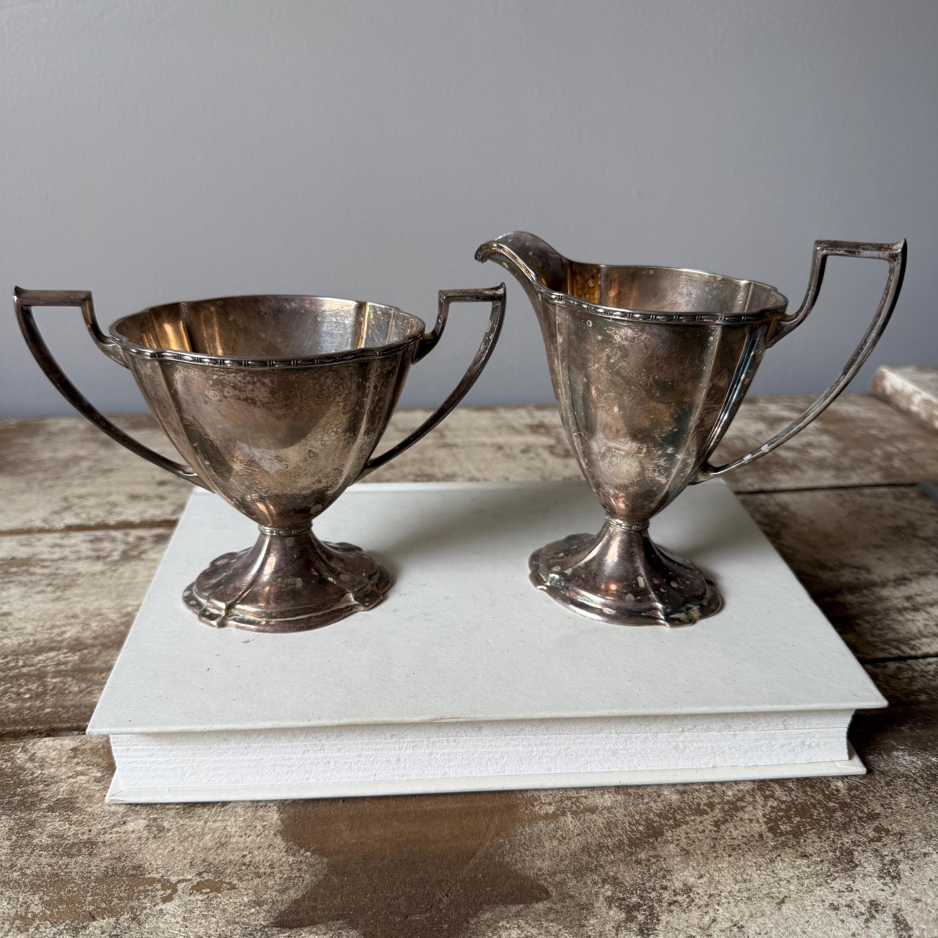 Vintage Pairpoint Silver Plated Cream and Sugar Dishes - Etsy