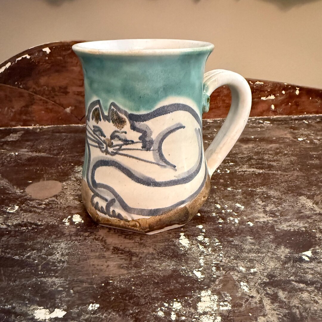 Vintage Art Pottery Pike Placemarket Seattle | Cat Coffee Mug - Etsy