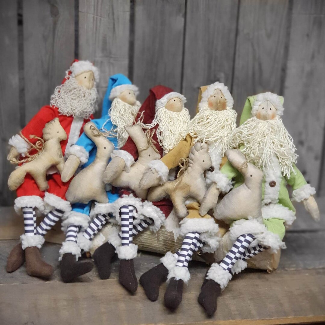 Vintage Santa Claus W. Stuffed Animal Tilda Style 40-42 Cm - Etsy