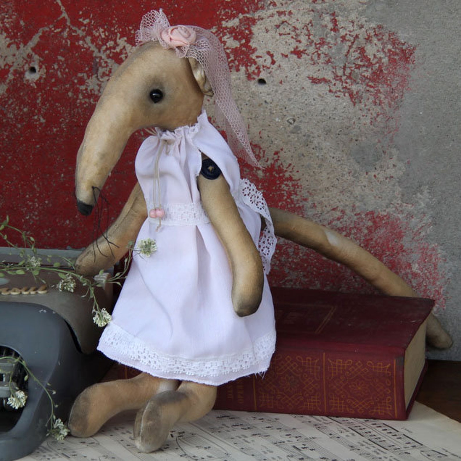 Design Vintage Nostalgia Fabric Rat Bride 31 Cm - Etsy