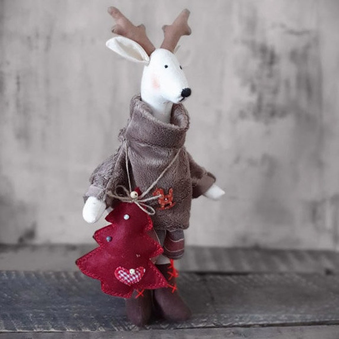 Vintage Fabric Reindeer Tilda Style 40 Cm - Etsy