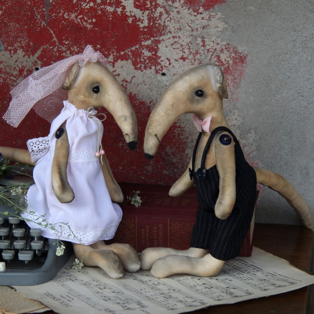 Design Vintage Nostalgia Fabric Rat Bride 31 Cm - Etsy