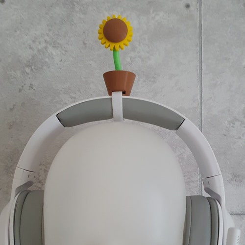 Sunflower With Pot for Headphones / Headset for Streaming - Etsy