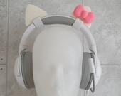 Kitten Ears With Ribbon for Headphones / Headset for Streaming | Etsy