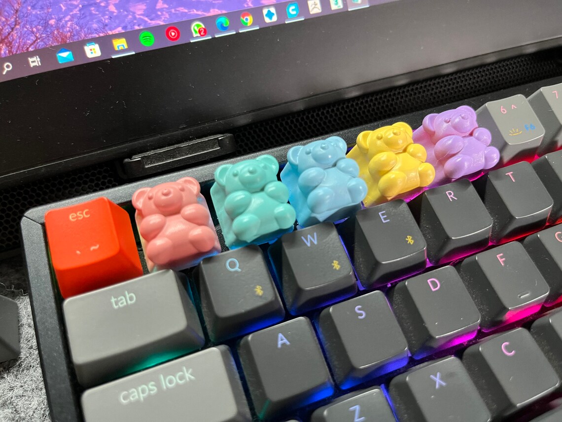 Pastel Gummy Bear Mechanical Keycaps 3D Printed | Etsy
