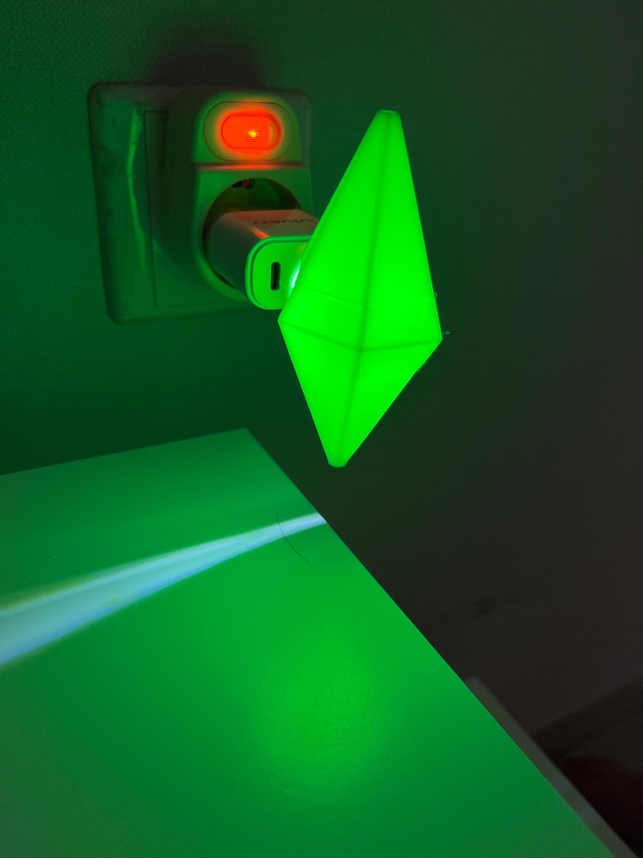 Plumbob Diamond Lamp USB Wall Night Light Plug 3D Print - Etsy