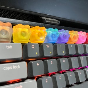 Transparant / Clear Color Cute Paw Mechanical Keycaps 3D Printed - Etsy