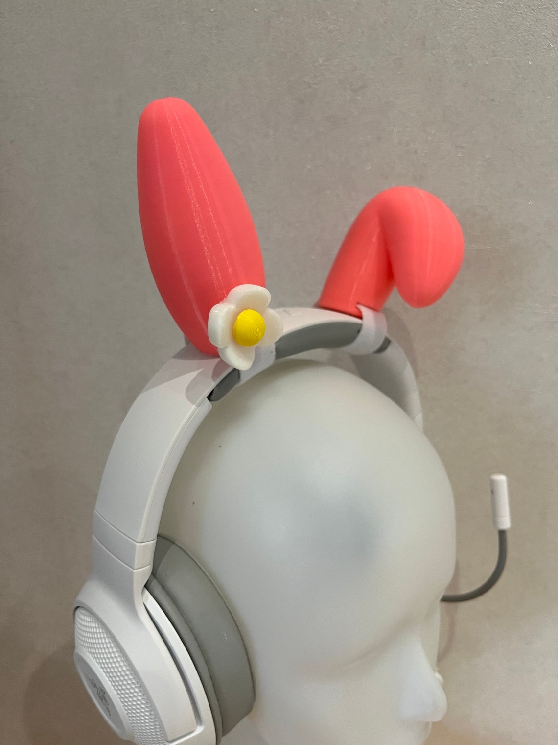 Rabbit Ears With Daisy for Headphones / Headset for Streaming - Etsy