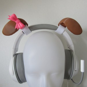 Puppy Ears With Ribbon for Headphones / Headset for Streaming Anime ...