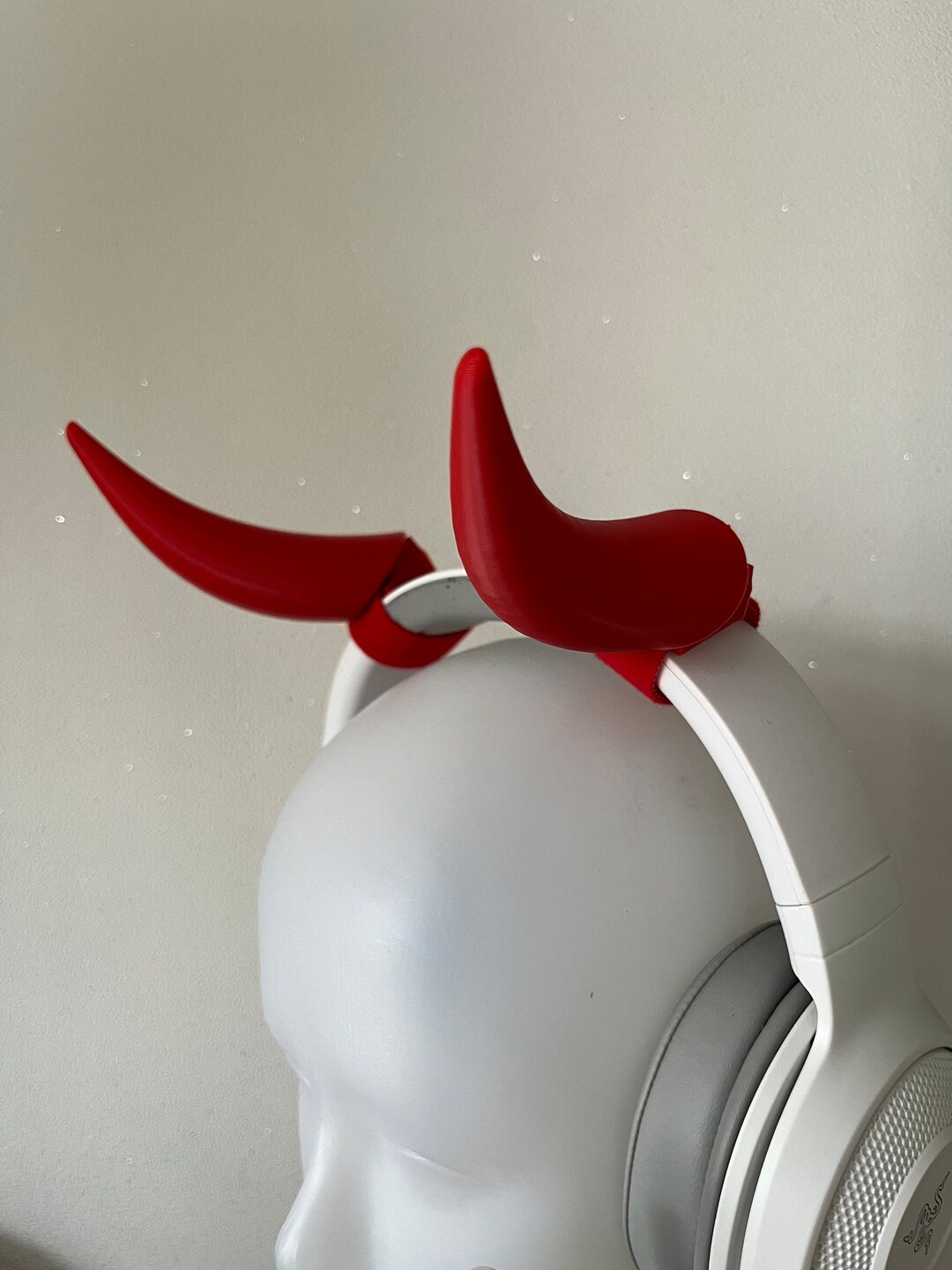 Front Demon Horn for Headphones / Headset for Streaming Anime Cosplay ...