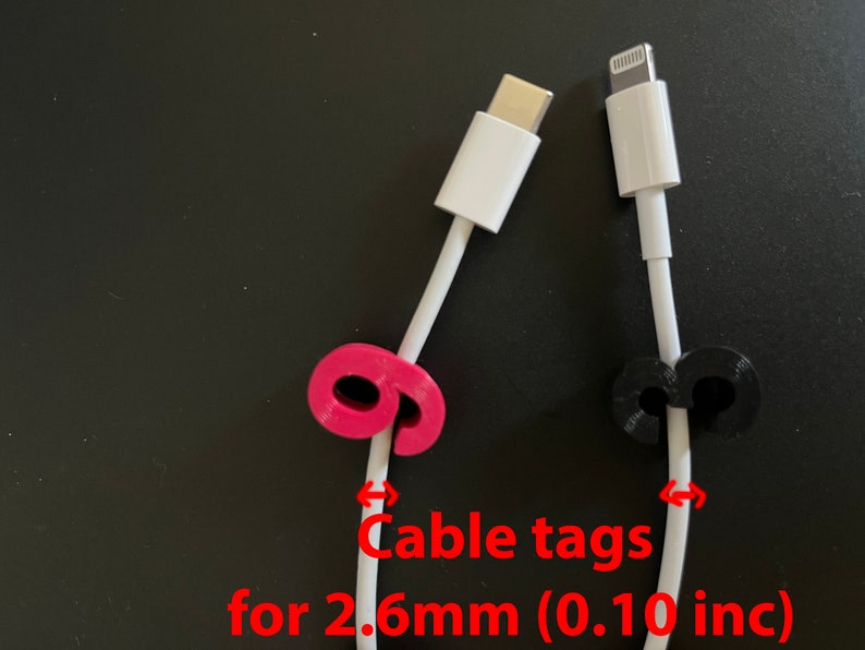 Cable Clip Name Tag 3D Printed Custom Name and Personalized | Etsy