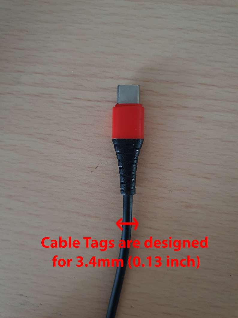 Cable Clip Name Tag 3D Printed Custom Name and Personalized | Etsy