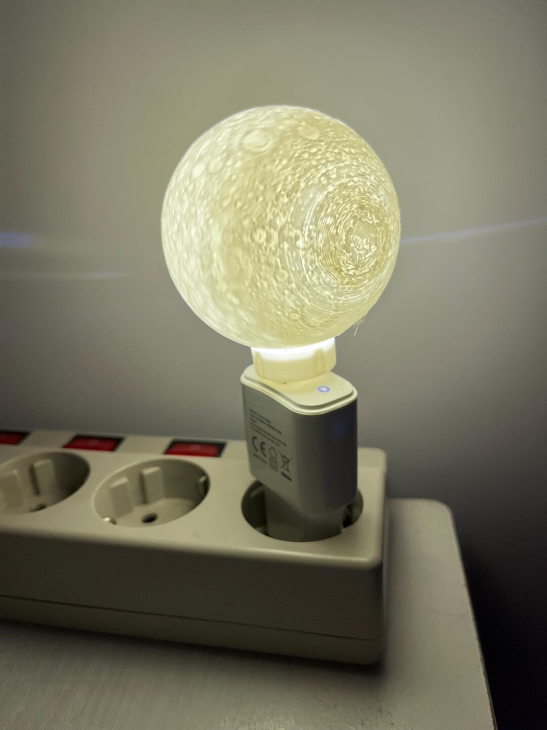 Moon Lamp USB Wall Night Light Plug 3D Print - Etsy