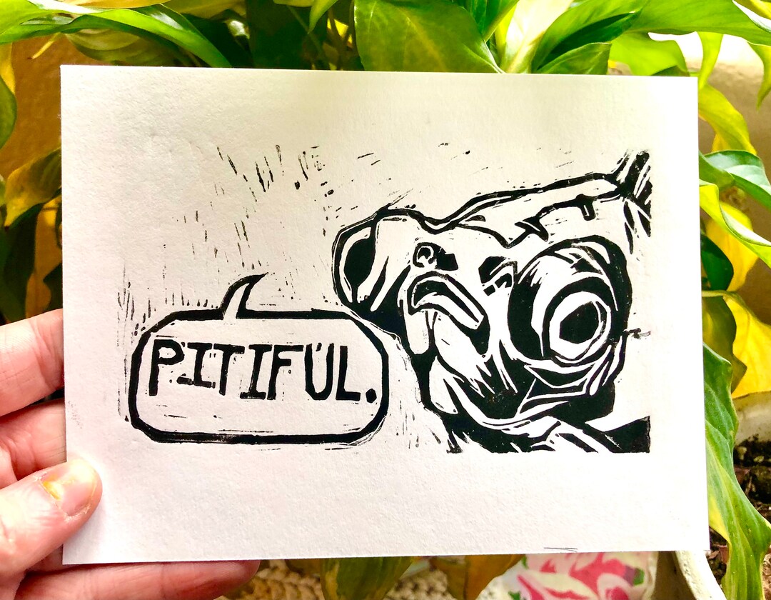 Judgemental Fish - Linocut Print - Etsy