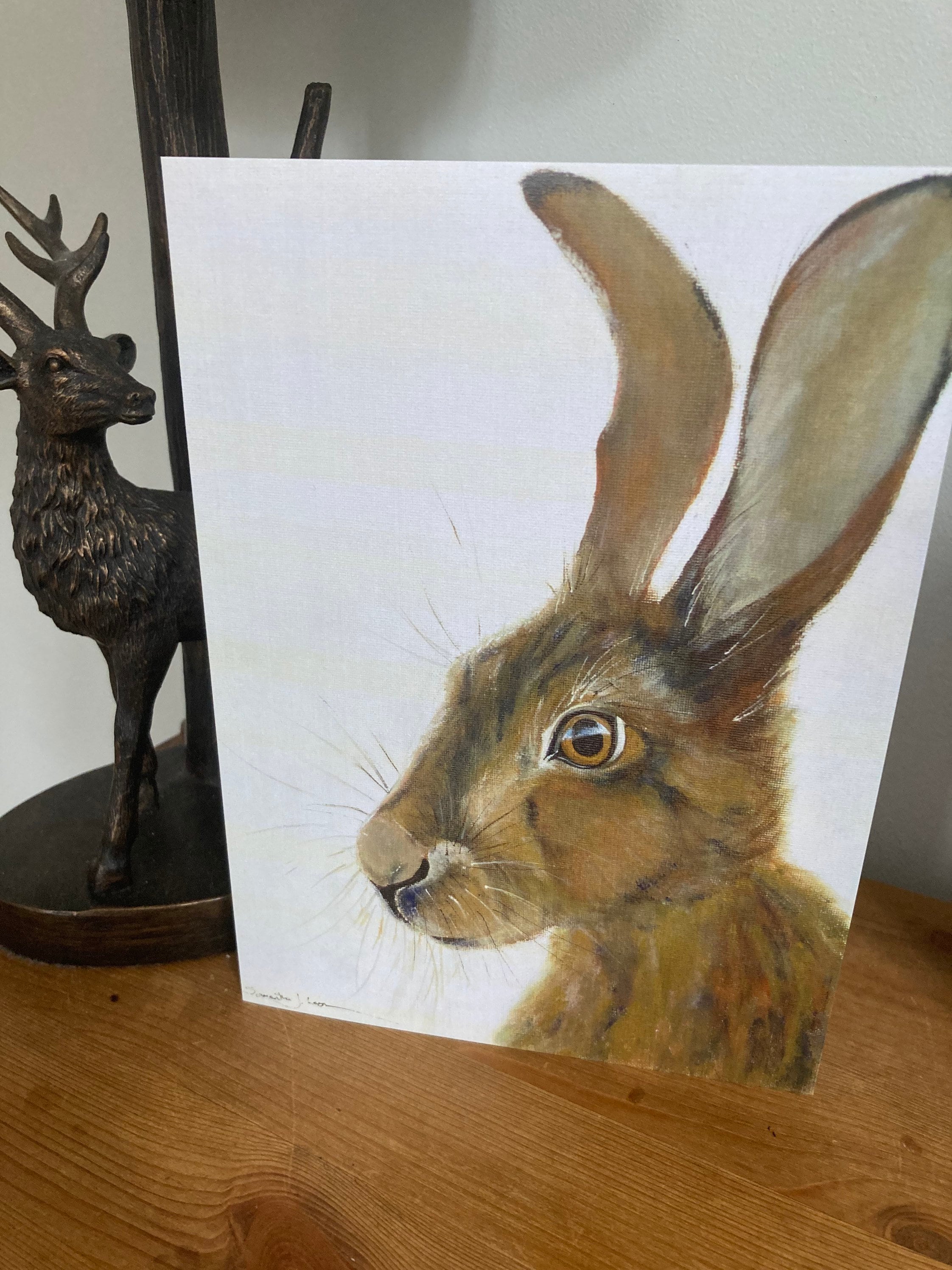 Hare Original Art print Greetings Card | Etsy