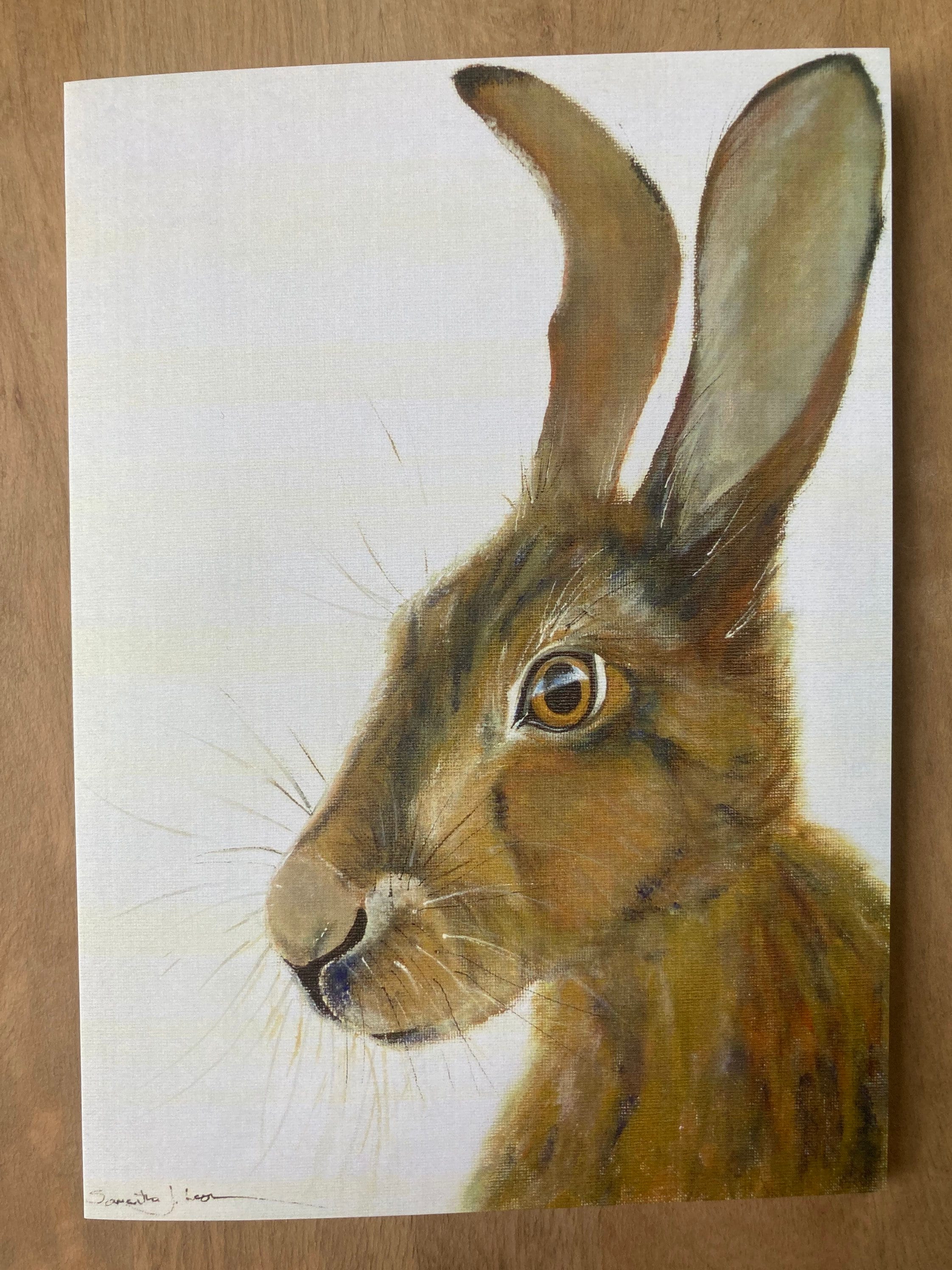 Hare Original Art print Greetings Card | Etsy