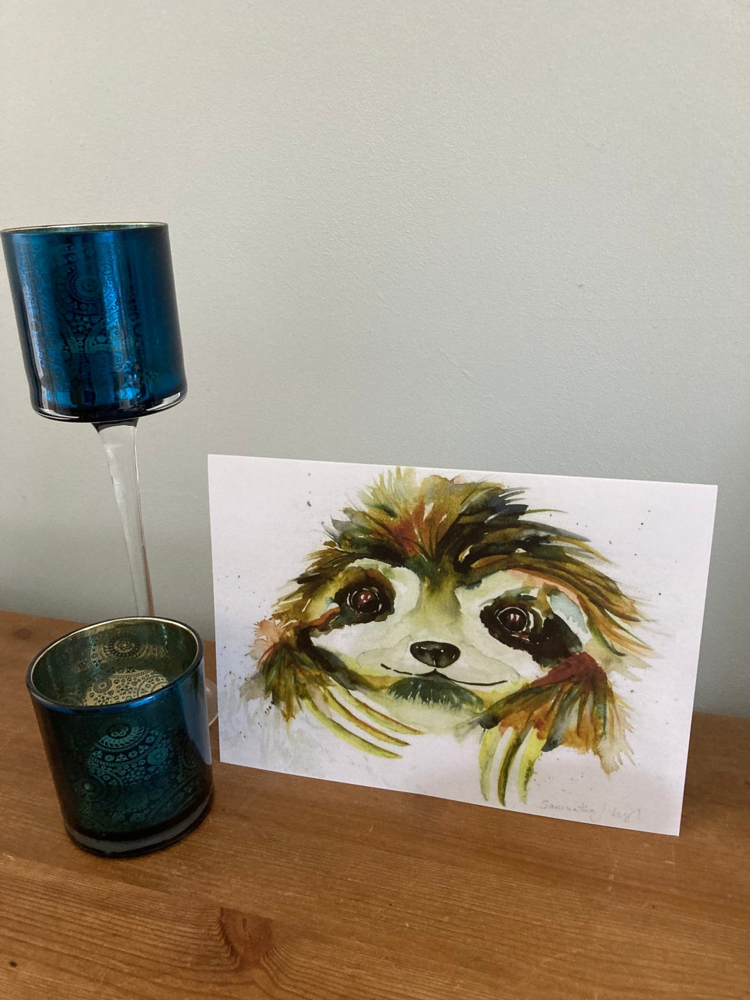Smiley Sloth Greetings Card - Etsy
