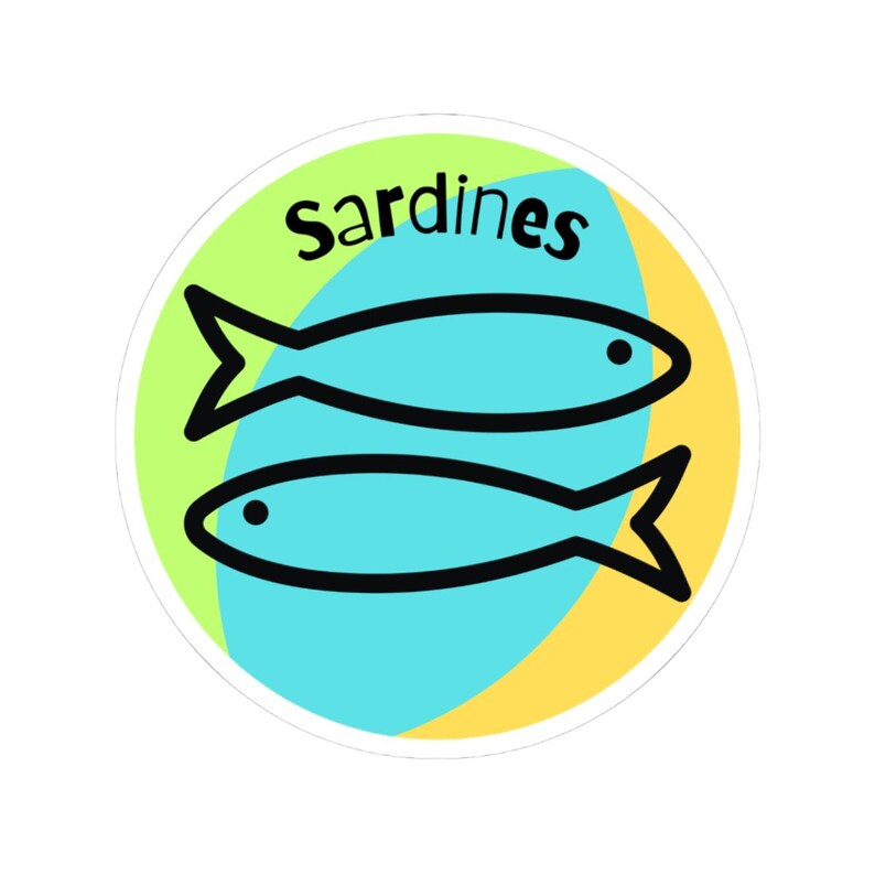 Fun Sardines Kiss-cut Stickers, Cute Fish Decor, Laptop Stickers, Gift ...