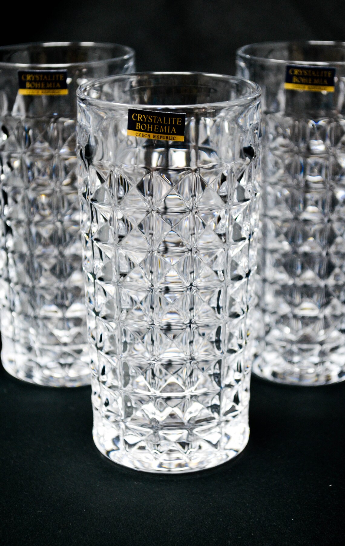 Crystal Glass Water Glasses Set Of 6 Highball Glasses 8oz Etsy