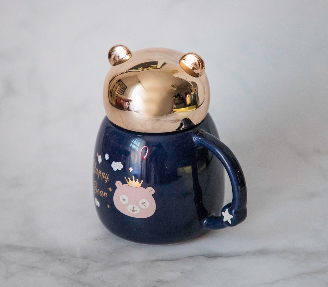 Kids Ceramic Tea Mug Blue Ceramic Cup Coffee Cup With Lead - Etsy