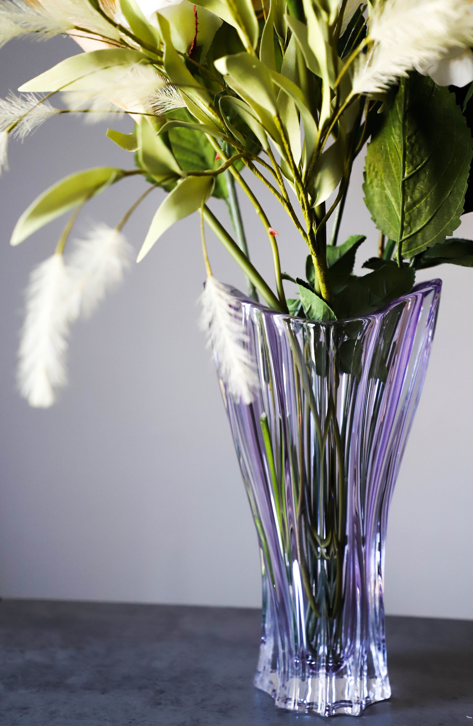 Vase 12 Crystal Glass flower Vase home Decor - Etsy