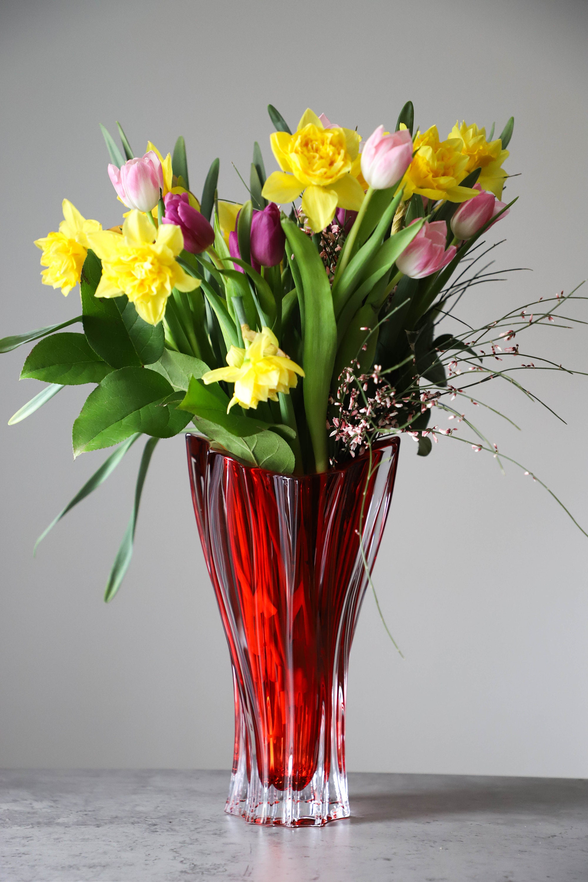 Flower Vase 12 Crystal Glass bohemia Crystal Home - Etsy