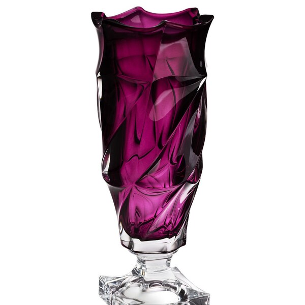 Footed Glass Vase - Etsy