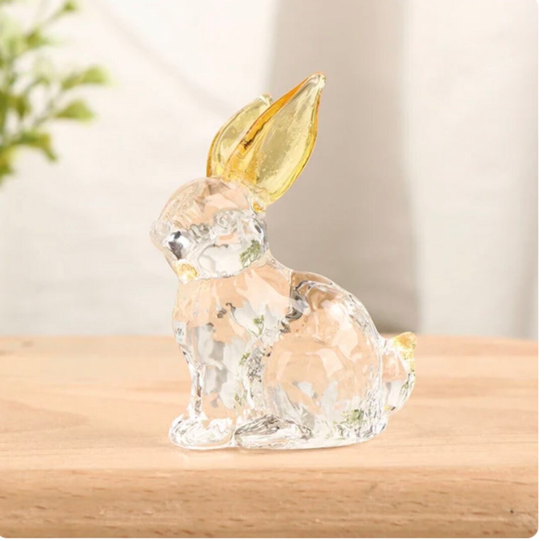 Crystal Glass Rabbit Figurine Sun Catcher Home Decor - Etsy