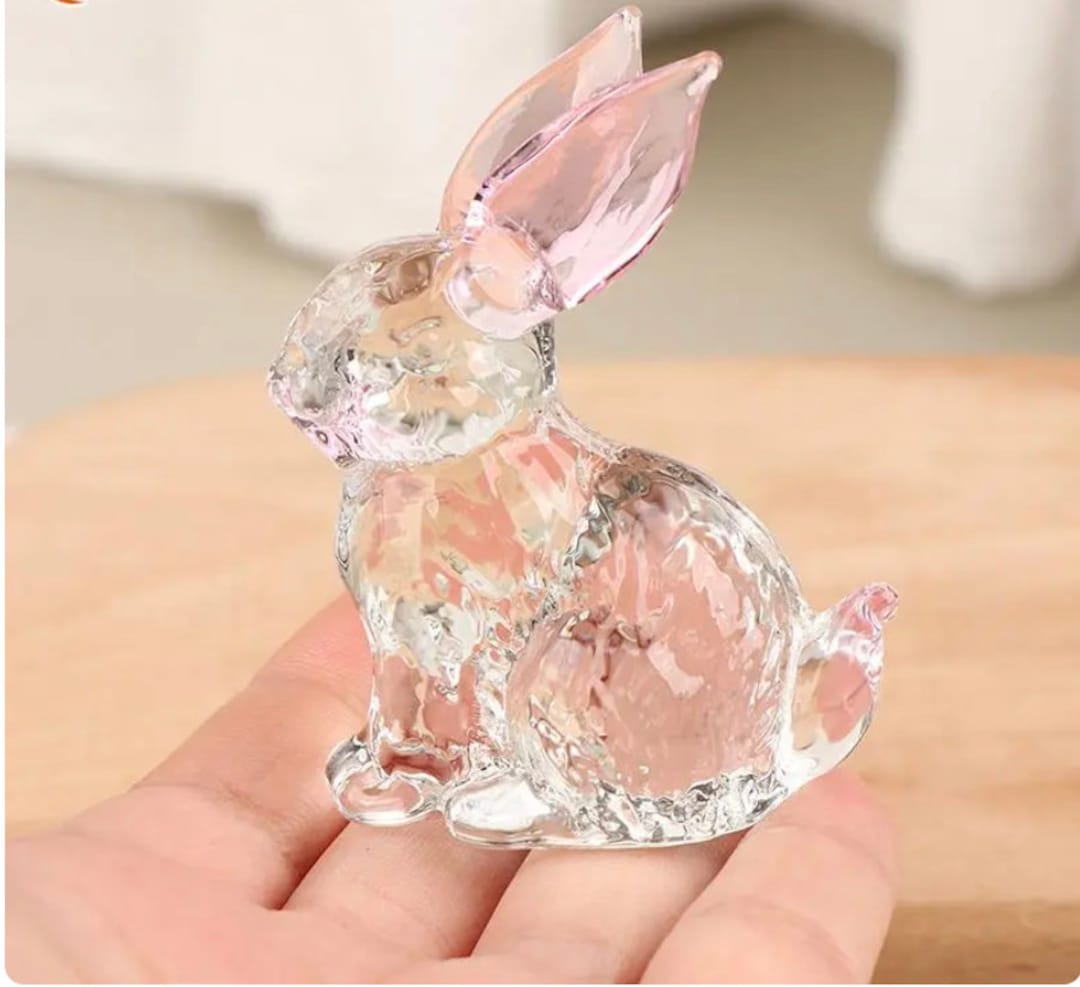 Crystal Glass Rabbit Figurine Sun Catcher Home Decor - Etsy