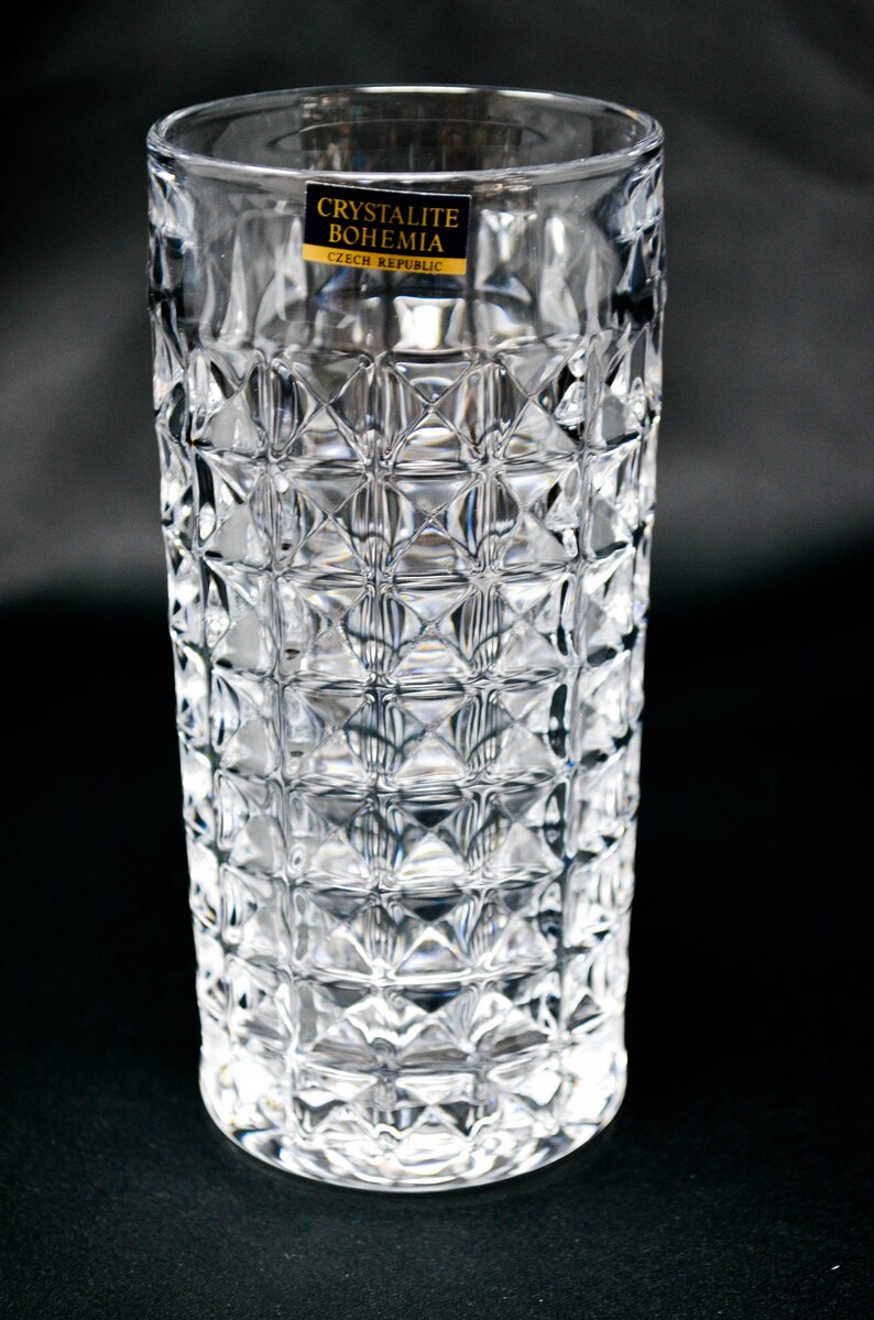 Crystal Glass Water Glasses Set Of 6 Highball Glasses 8oz Etsy