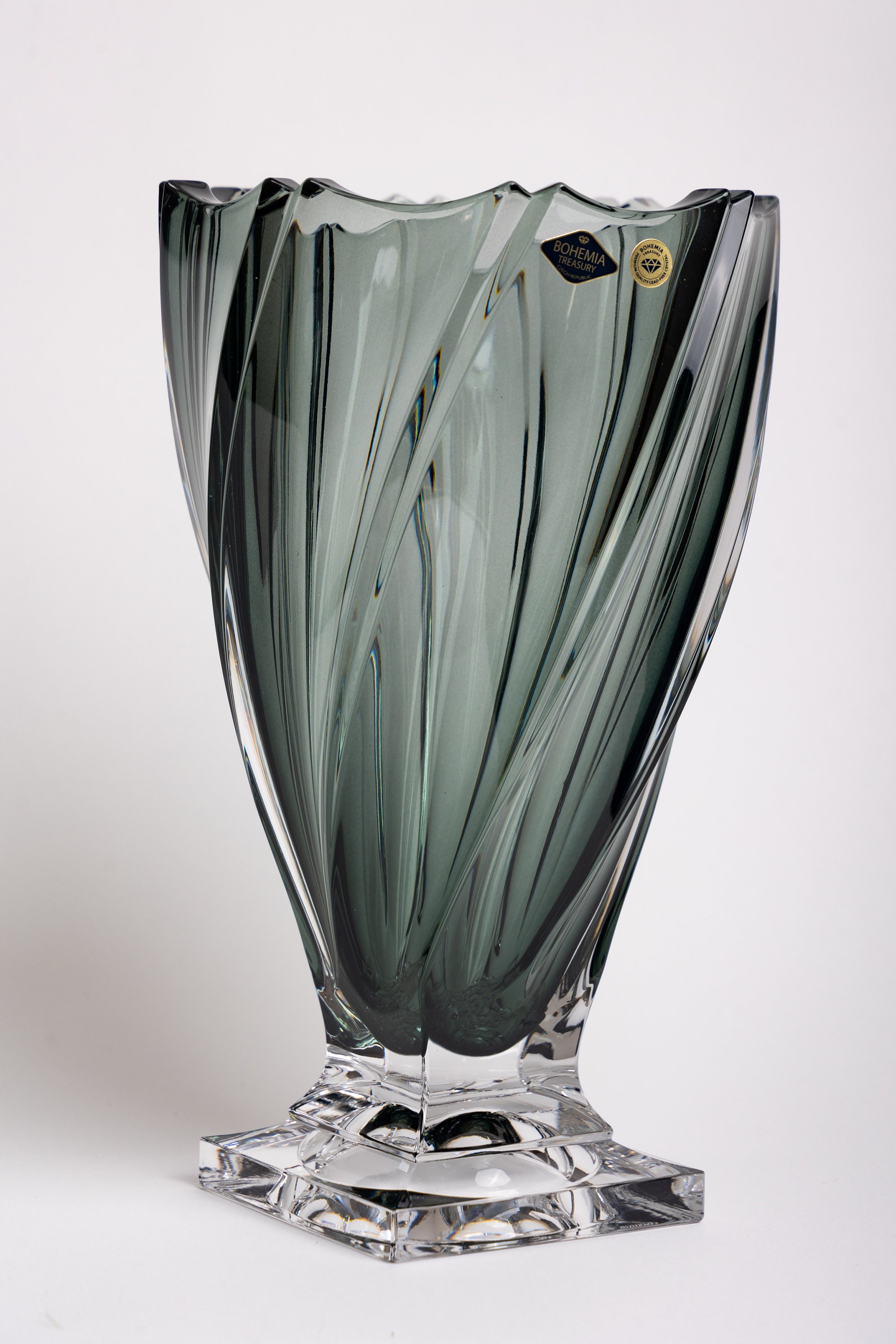 Footed Vase 13 crystal Glass Flower Vase home Decor - Etsy