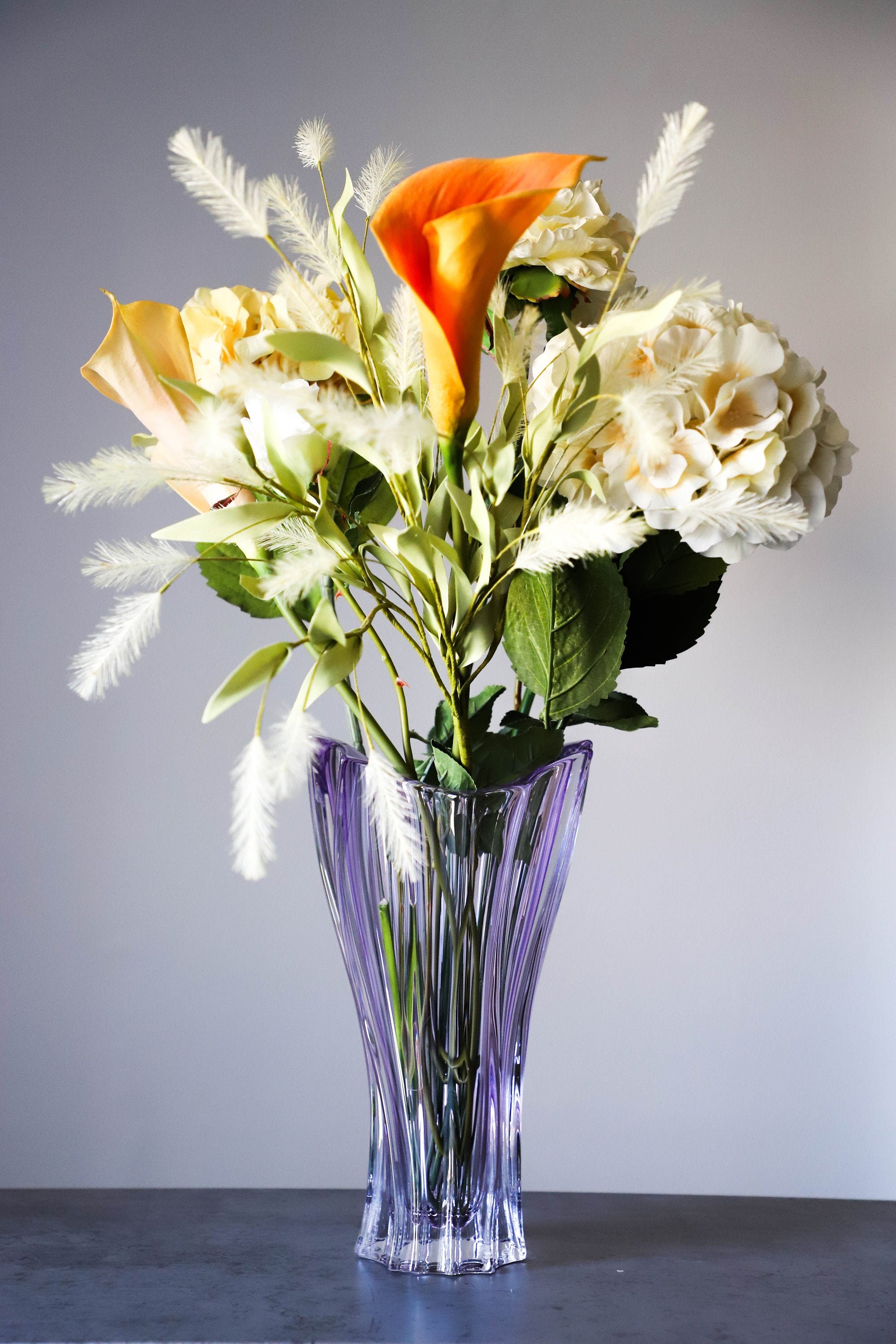 Flower Vase 12 Crystal Glass bohemia Crystal home - Etsy