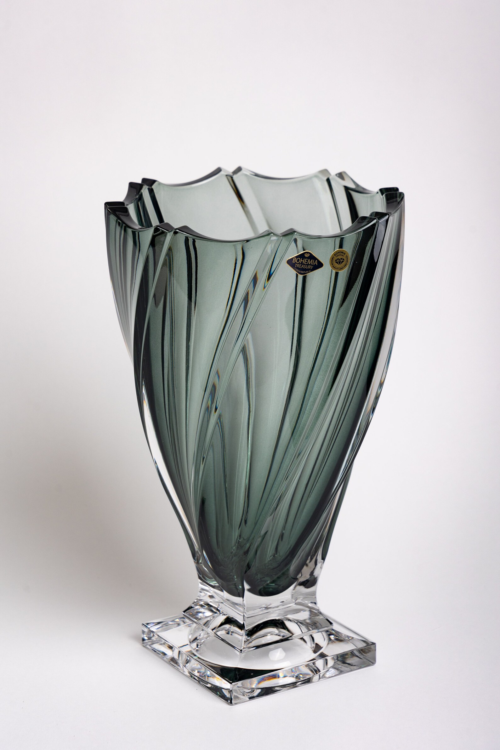 Footed Vase 13 crystal Glass Flower Vase home Decor - Etsy