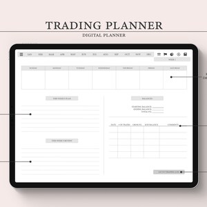 LIGHT | Undated Digital Stock Trading Planner | Trading Log ...