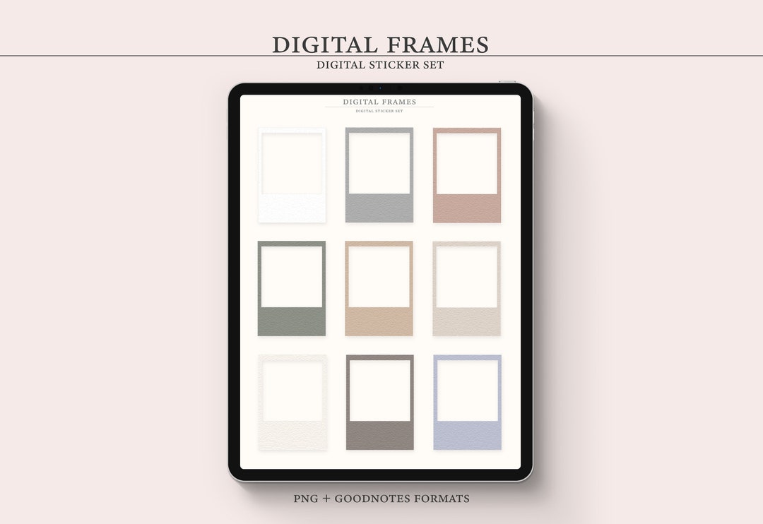 Digital Textured Photo Frames Sticker Set for Digital Planning ...