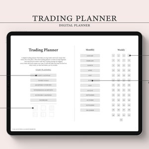 LIGHT | Undated Digital Stock Trading Planner | Trading Log ...