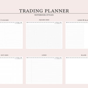 LIGHT | Undated Digital Stock Trading Planner | Trading Log ...